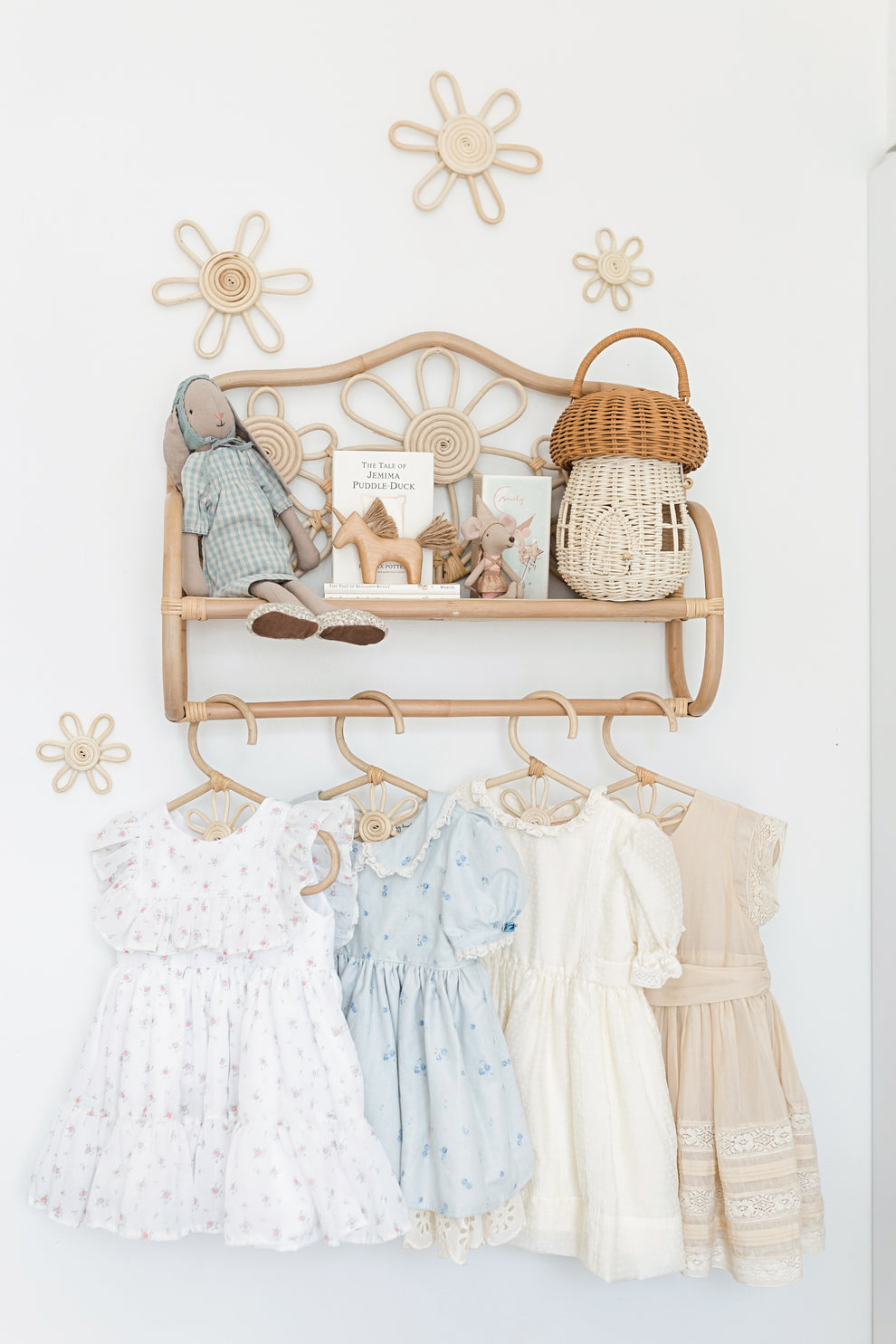 Daisy Whispers Rattan Wall Shelf – Lila & Leo
